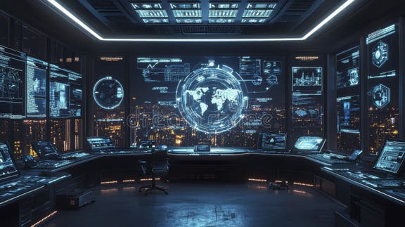 Global Command Center stock illustration. Illustration of ...