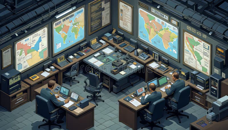 Command Center Isometric Stock Illustrations – 232 Command Center ...
