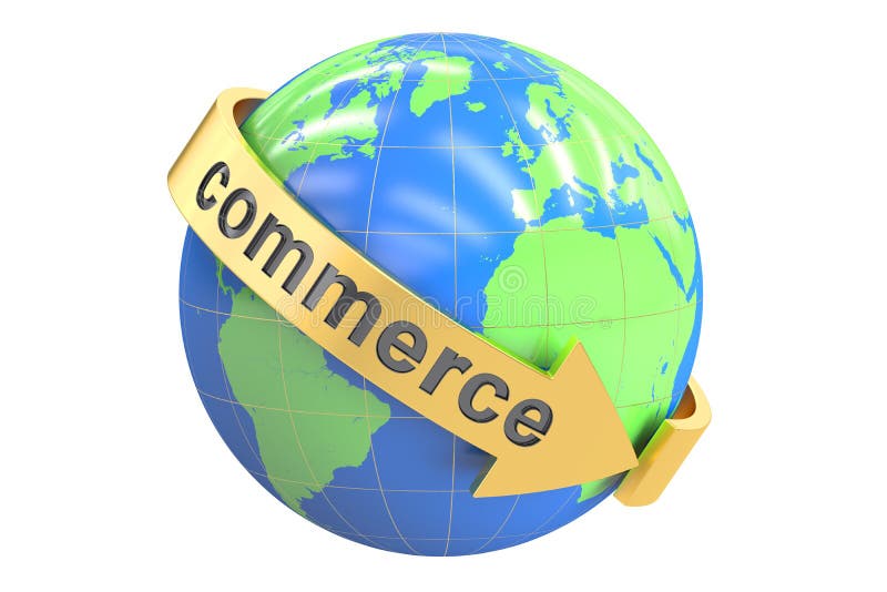 Global Commerce 3D Rendering Stock Illustration - Illustration of ...
