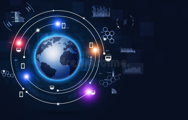 Global Communication Background Stock Illustration - Illustration of ...