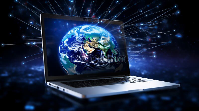 Global Communication Big Data Being Transmitted Across the World while ...