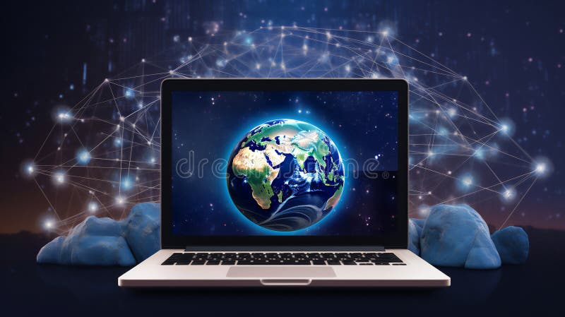 Global Communication Big Data Being Transmitted Across the World while ...