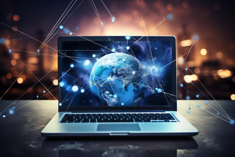 Global Communication Big Data Being Transmitted Across the World while ...