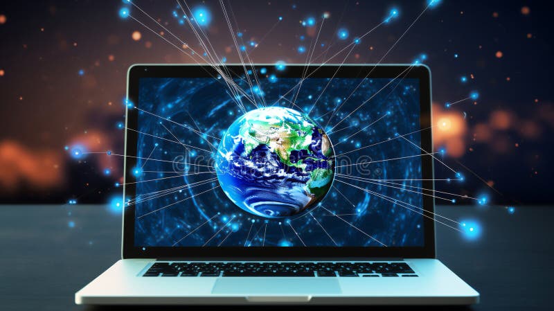 Global Communication Big Data Being Transmitted Across the World while ...