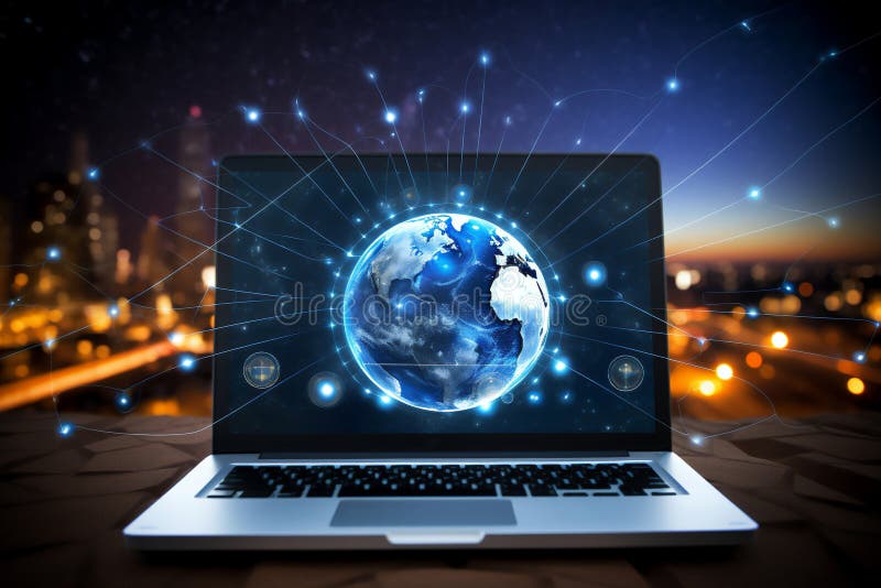 Global Communication Big Data Being Transmitted Across the World while ...