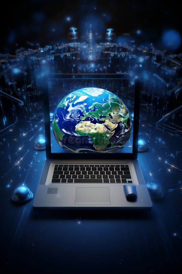 Global Communication Big Data Being Transmitted Across the World while ...