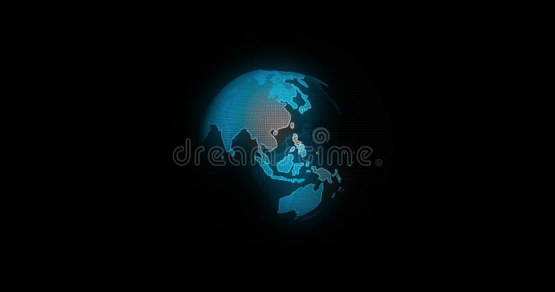 Global Communication Concept, the Earth Rotating with Node the Blue ...