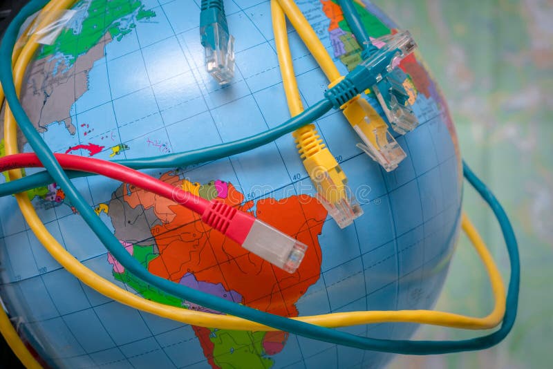 Global Communication Concept. the Internet Network Covers the Whole ...