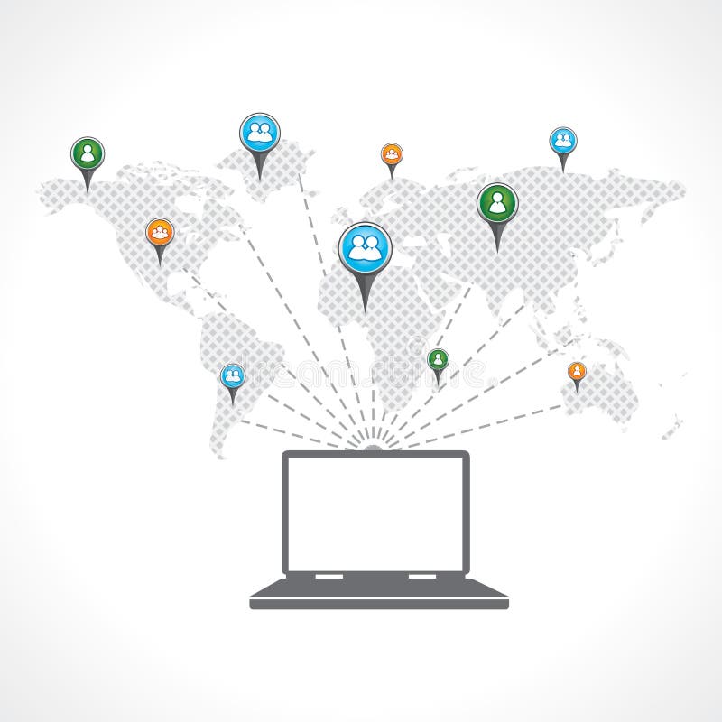 Global Communication Concept Stock Vector - Illustration of computer ...