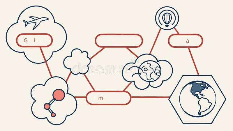 Global Communication and Data Network Mind Map Outline Vector, Vector ...