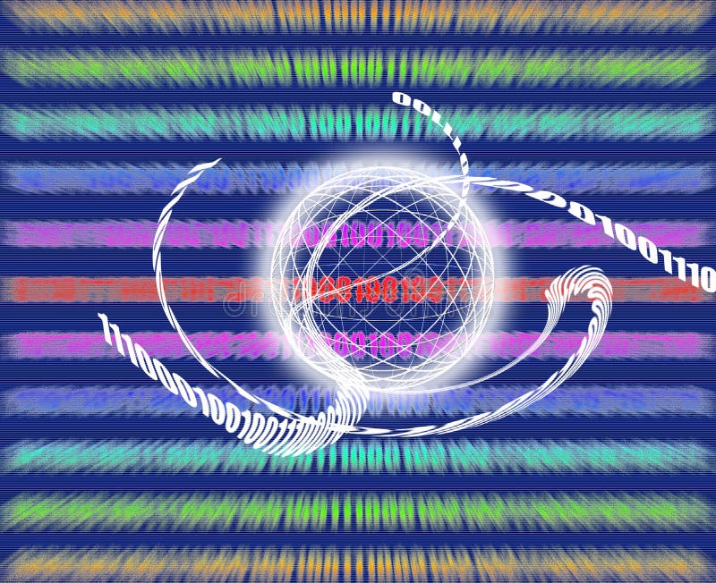 Global Communication / Data Transmission - Binary Code Made Stock ...