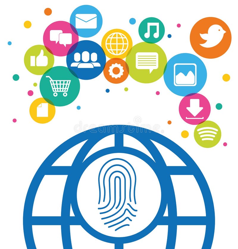 Global Communication Identification Social Media Stock Vector ...