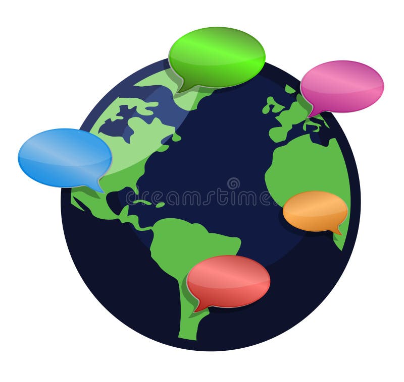 Global Communication Illustration. Avatars of People Connected Stock ...