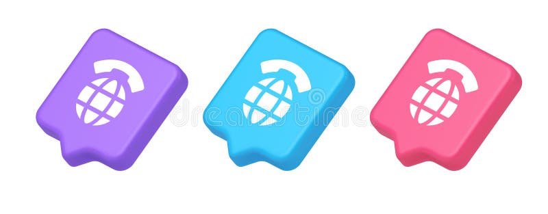 Global Communication Internet Call Connection Button Planet with ...