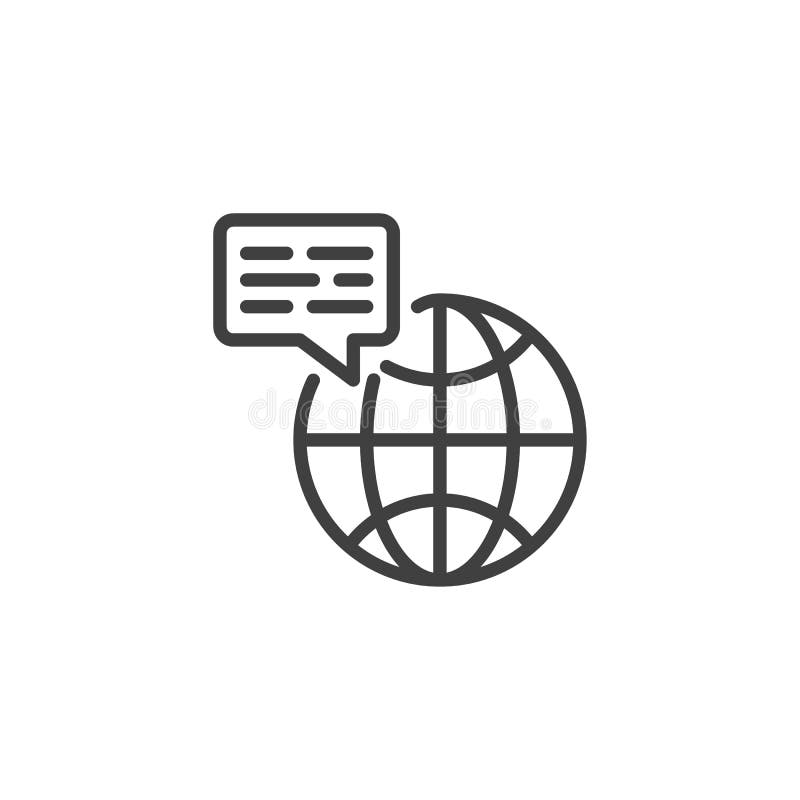International, Global Business Line Icon, Outline Vector Sign, Linear ...