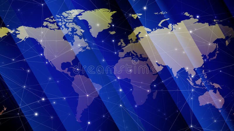 Global Communication Map Lines and Rectangles Connecting Countries and ...