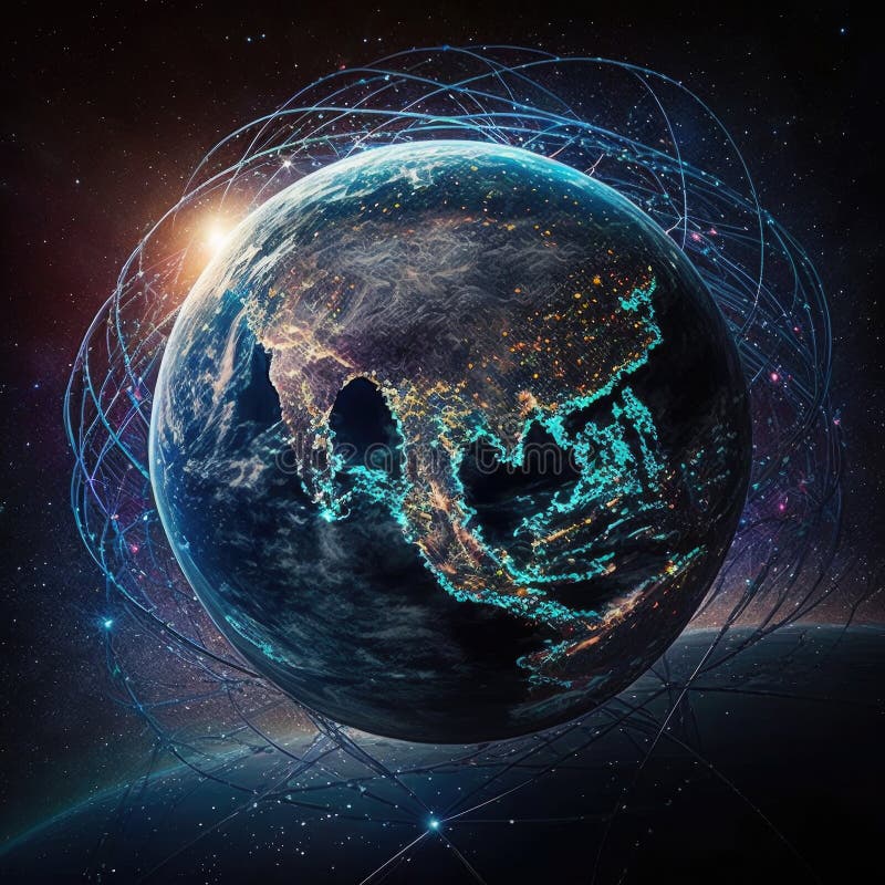 Global Communication Network Concept. Illustration AI Generative Stock ... Global Communication Network Concept. Illustration AI Generative Stock ...