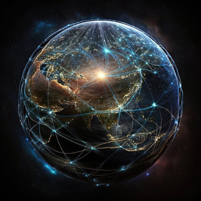 Global Communication Network Concept. Illustration AI Generative Stock ... Global Communication Network Concept. Illustration AI Generative Stock ...