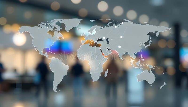 Global Communication Network Concept with Interconnected Business Nodes ...