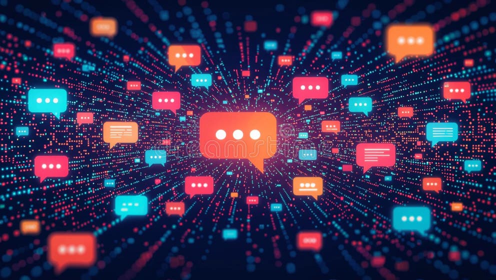 Global Communication Network: Digital Message Burst Stock Image - Image ...