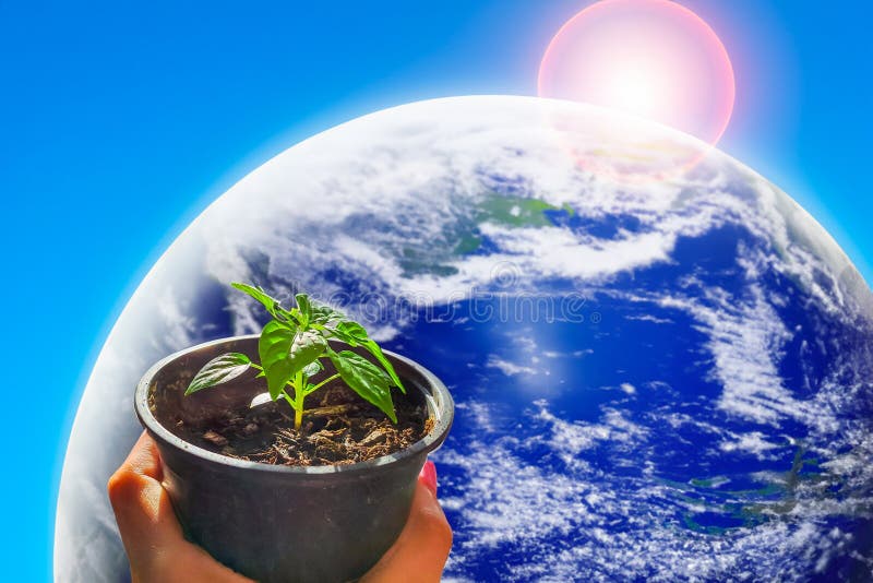 Energy and Ecology Concept. the Environment. Earth Day. Protecting the ...