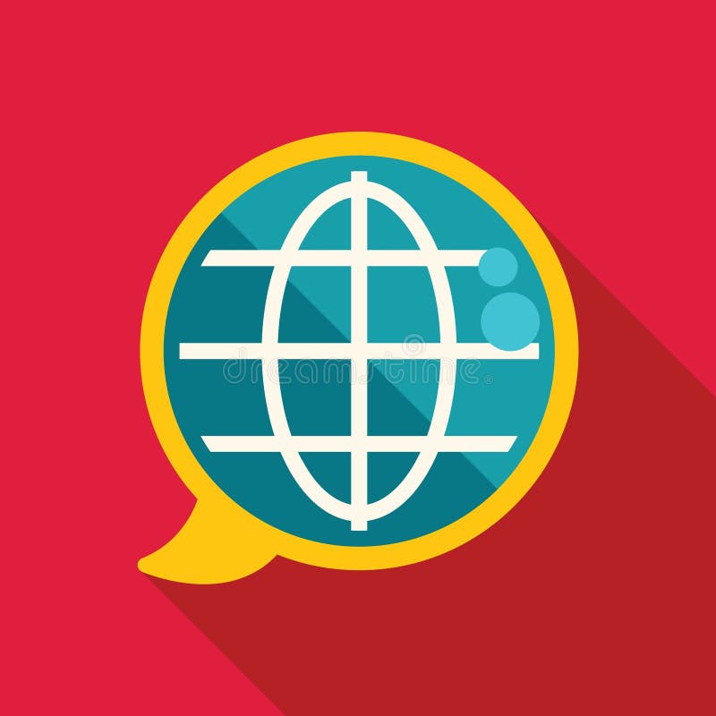 Global Communication Speech Bubble with World Map Icon Representing ...