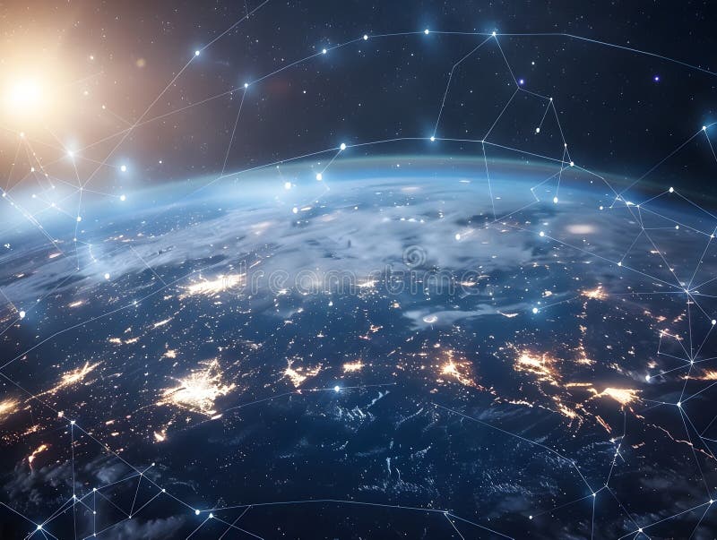 Global Communication Technology and Internet Network Over Planet Earth ...