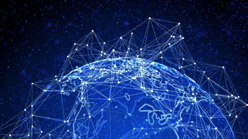Global Technology Network Data Connection Computing Loop Animation ...