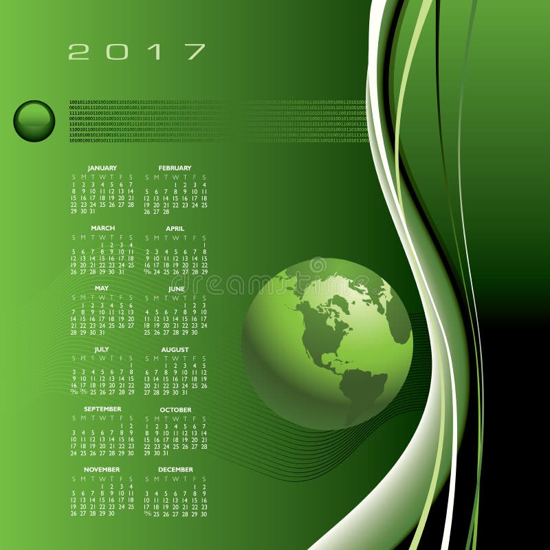 A 2017 Global Communications Calendar Stock Vector - Illustration of ...