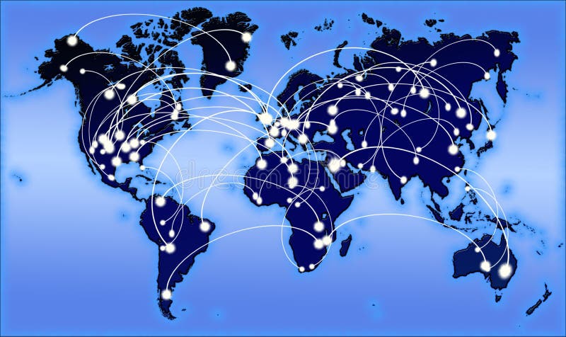 Global Communication World Map Illustration Stock Illustration ...