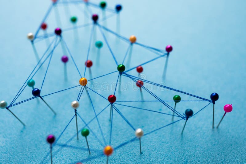 Global Communications. Various Connections Pins. Stock Photo - Image of ...