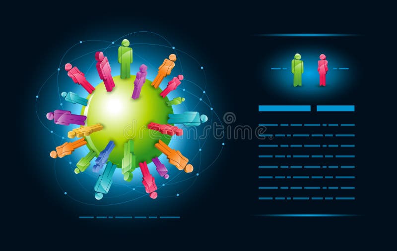 World and People Infographics Stock Vector - Illustration of population ...