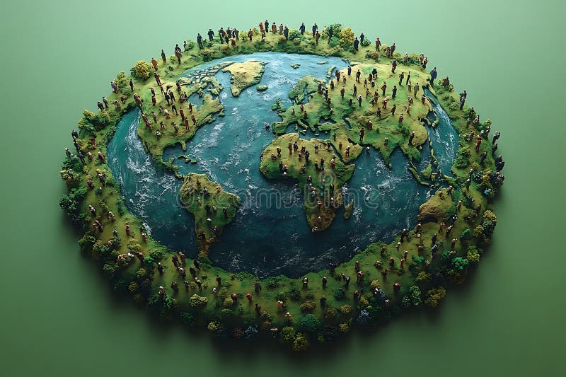 Global Community Miniature People on Earth, Environmental Conservation ...