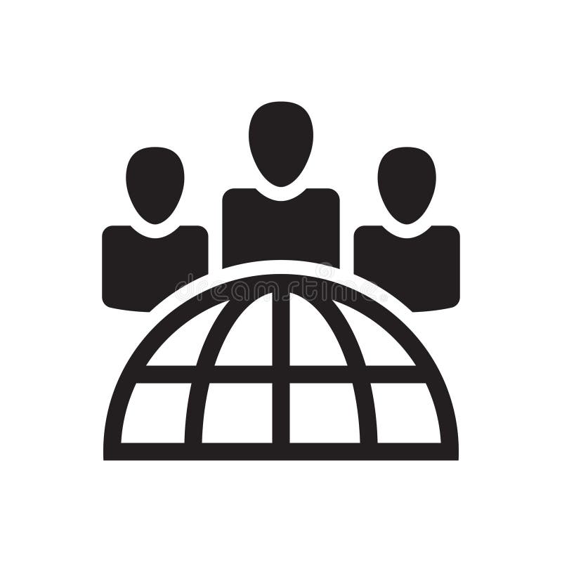 Global community team icon stock illustration. Illustration of planet ...