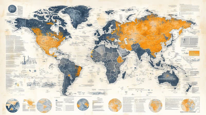 Global Comparative Data Visualization Stock Illustration - Illustration of history, geography ...