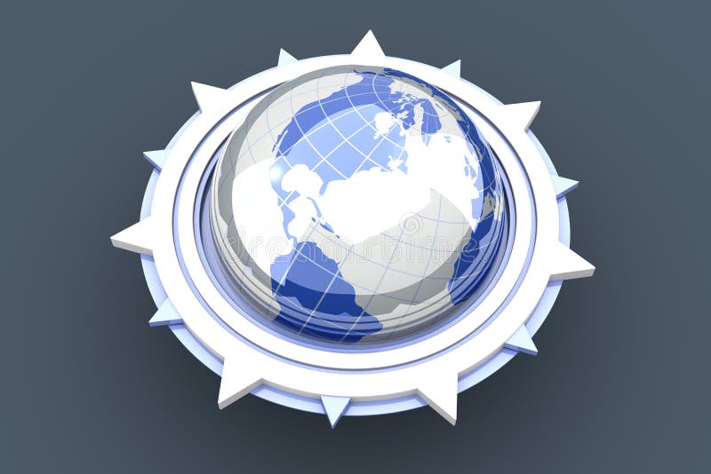 Global compass stock illustration. Illustration of render - 24314091