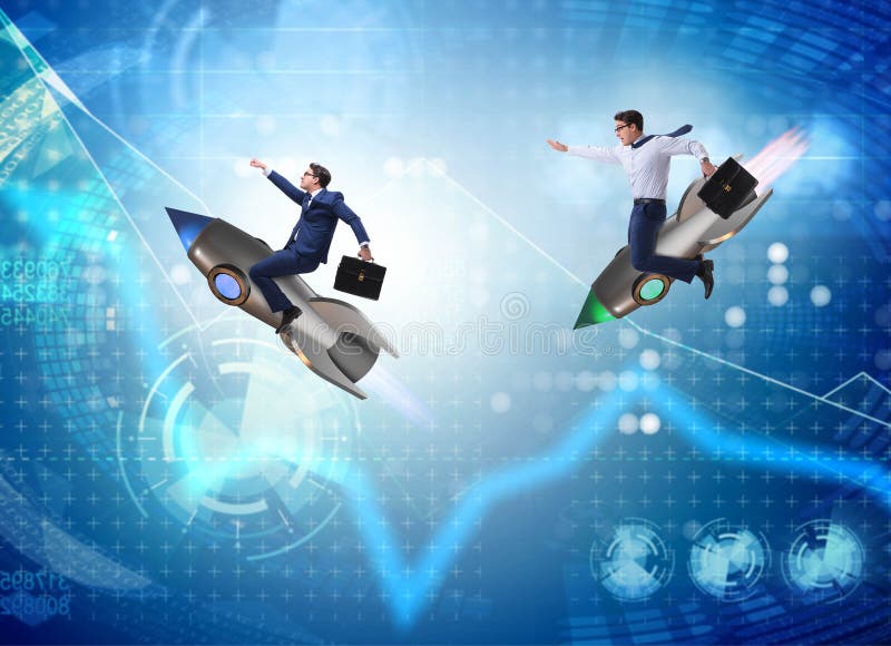 Global Competition Concept with Chasing Businessmen Stock Photo - Image ...