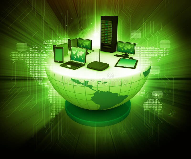 Computer Network stock illustration. Illustration of download - 46376308