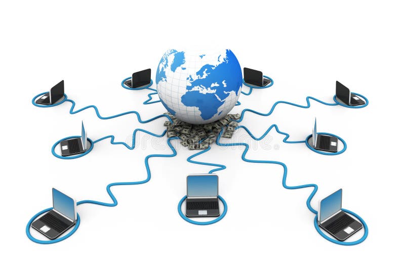 Global computer network stock illustration. Illustration of business ...