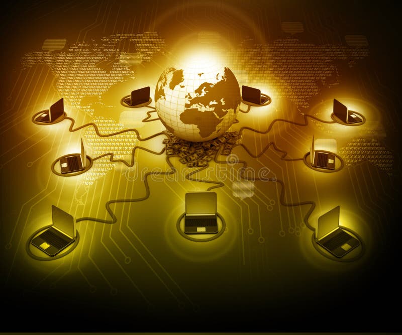 Global computer network stock illustration. Illustration of board ...
