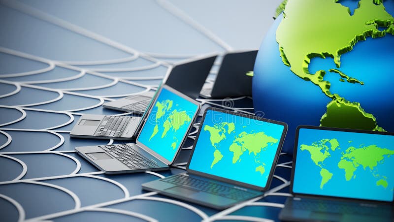 Global Computer Network with a Spider Web Stock Illustration ...
