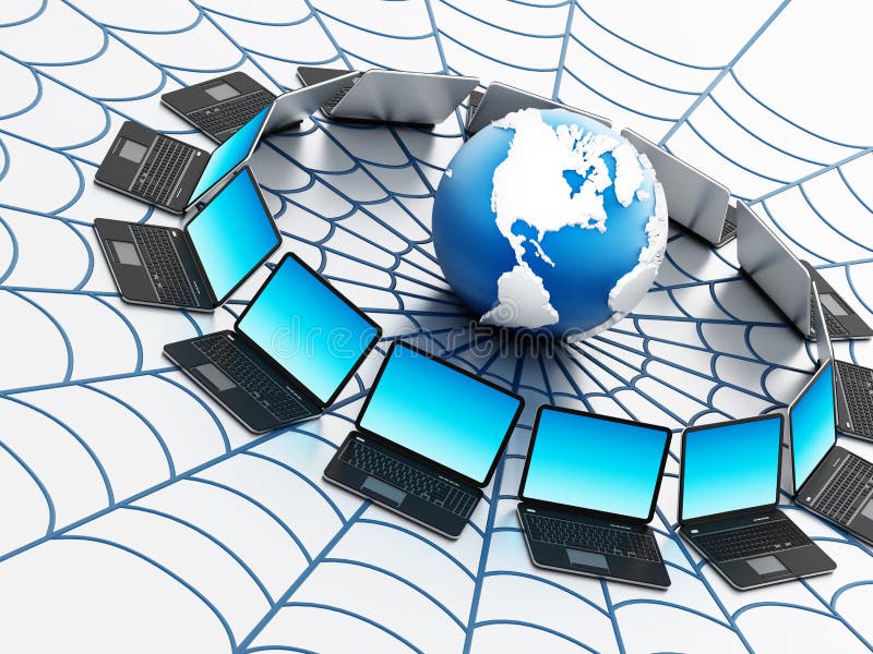 Global Computer Network with a Spider Web Stock Illustration ... Global Computer Network with a Spider Web Stock Illustration ...