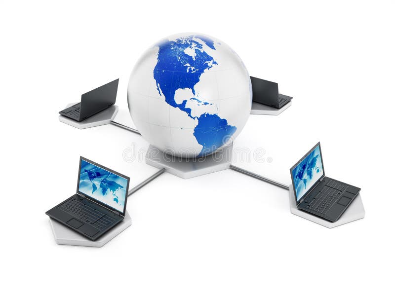 Global Computer Network with a Spider Web Stock Illustration ...