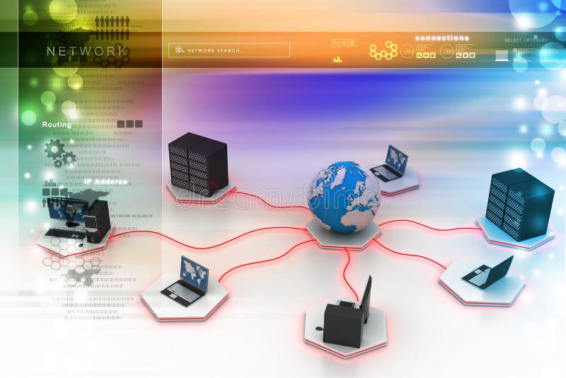 Global computer networking stock illustration. Illustration of ...