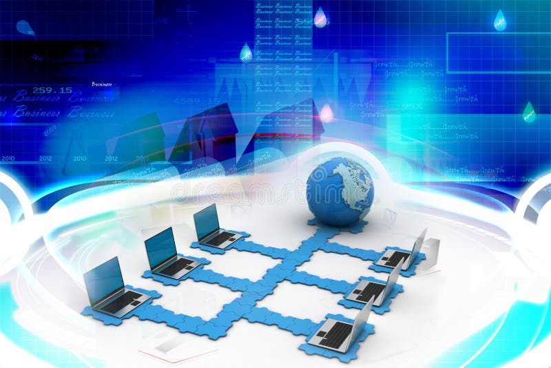 Global computer networking stock illustration. Illustration of concept ...