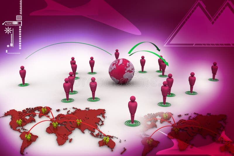 Global computer networking stock illustration. Illustration of abstract ...