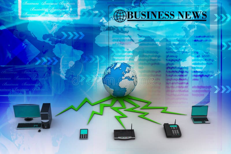 Global computer networking stock illustration. Illustration of laptop ...