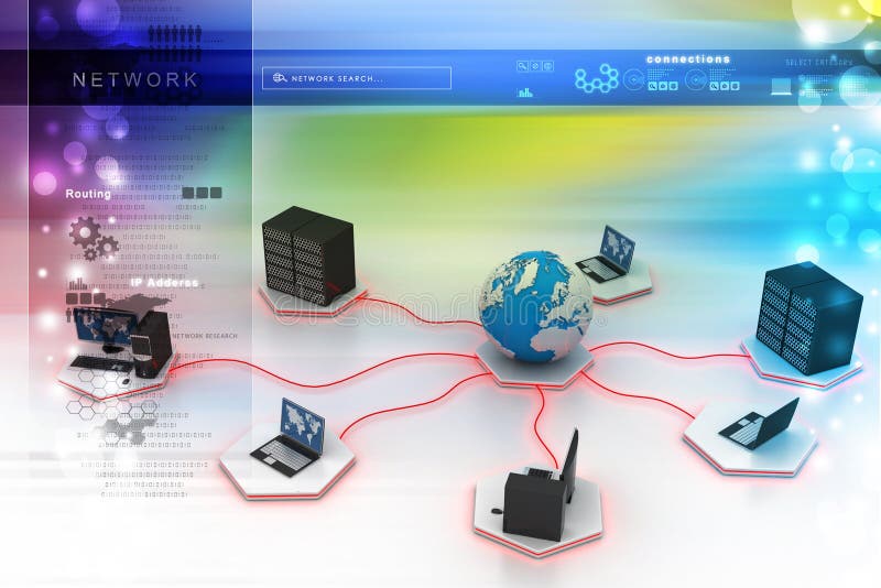 Global computer networking stock illustration. Illustration of business ...