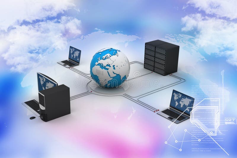 Global computer networking stock illustration. Illustration of business ...