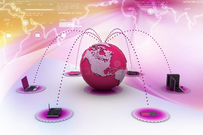 Global computer networking stock illustration. Illustration of business ...
